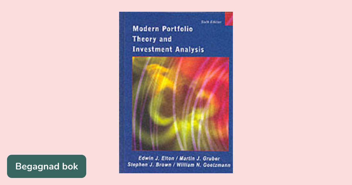Modern portfolio theory and investment analysis./ Edwin J. Elton - ISBN ...