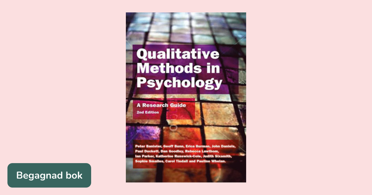 Qualitative methods in psychology : a research guide - ISBN ...